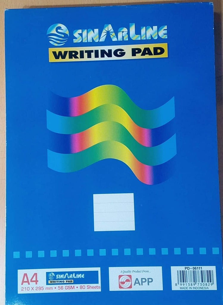 Sinarline Ruled Writing Pad (A4,80 Sheets, Pack of 6) – Office Supplies UAE